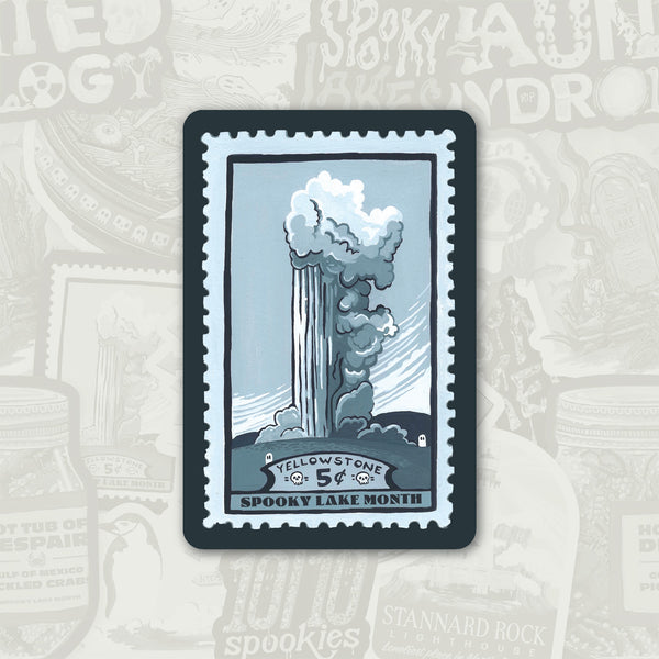 Yellowstone Stamp Sticker – Spooky Lakes Art