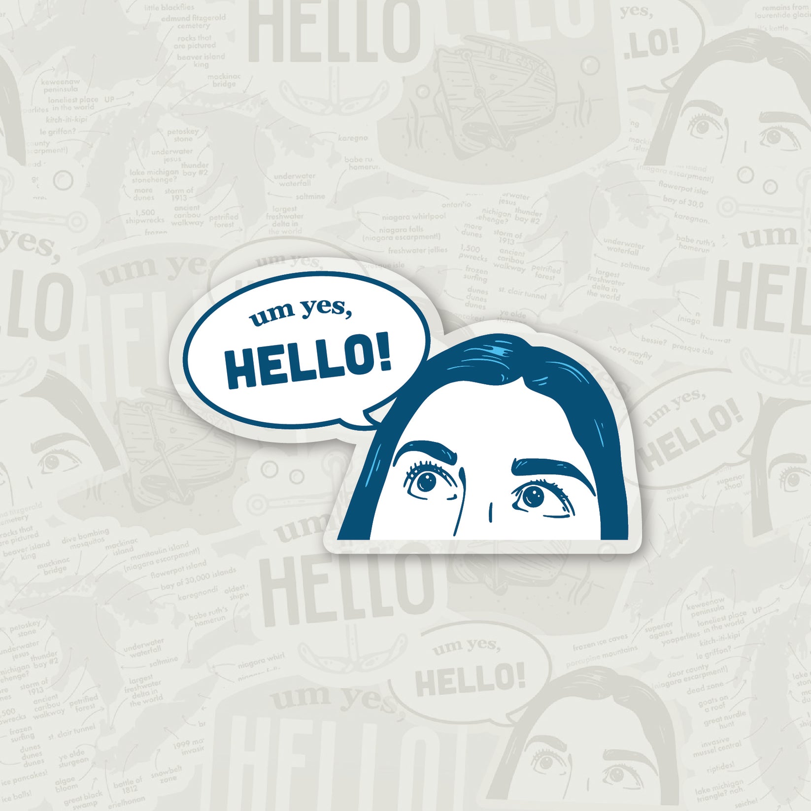 Um Yes Hello! Sticker Pack – Spooky Lakes Art