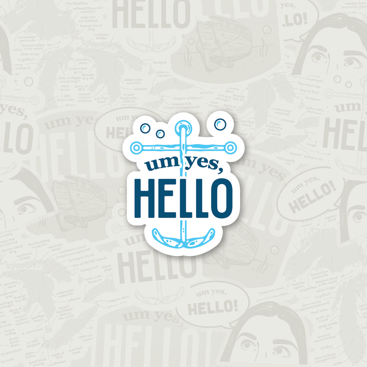 Um Yes Hello! Sticker Pack – Spooky Lakes Art