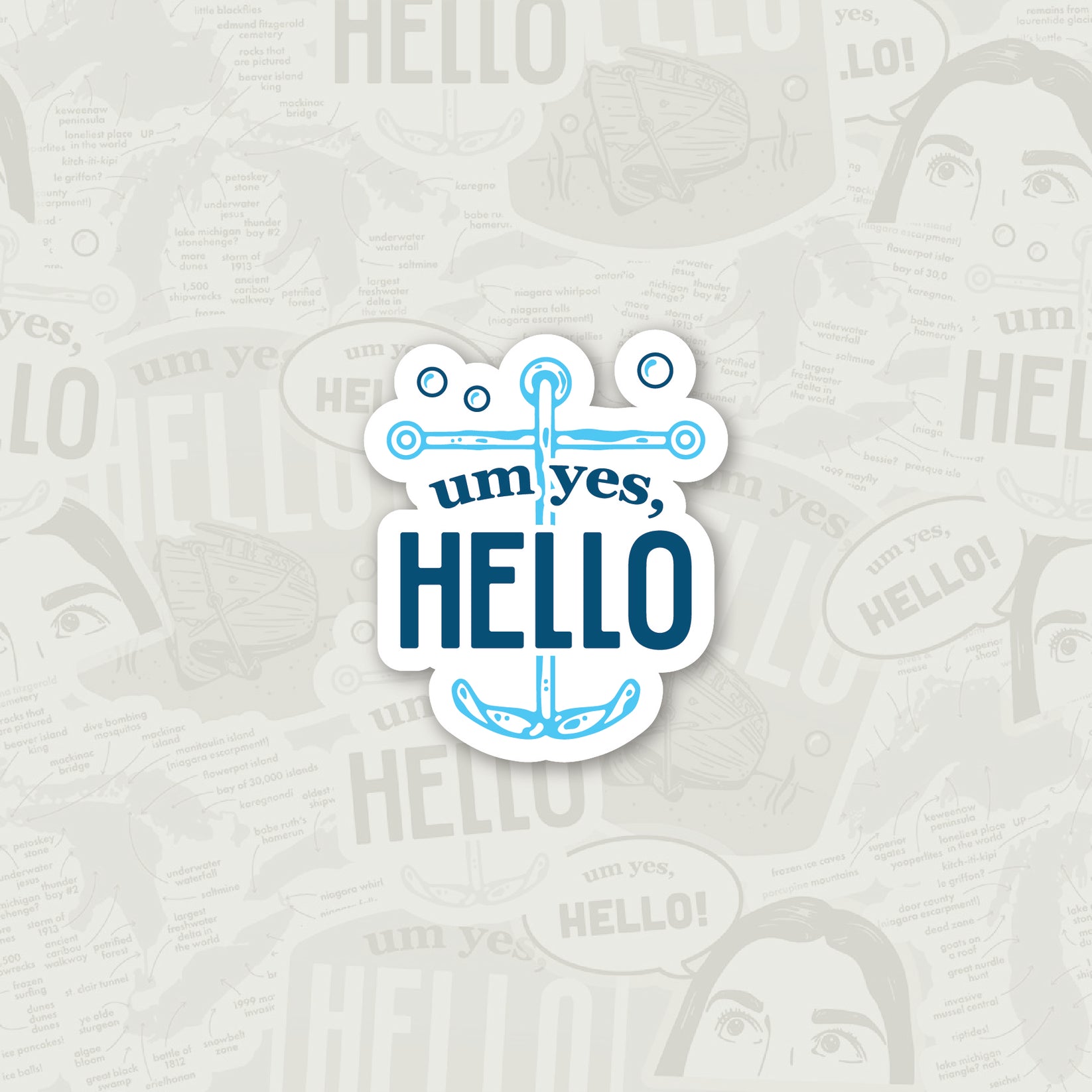 Um Yes Hello! Sticker Pack – Spooky Lakes Art