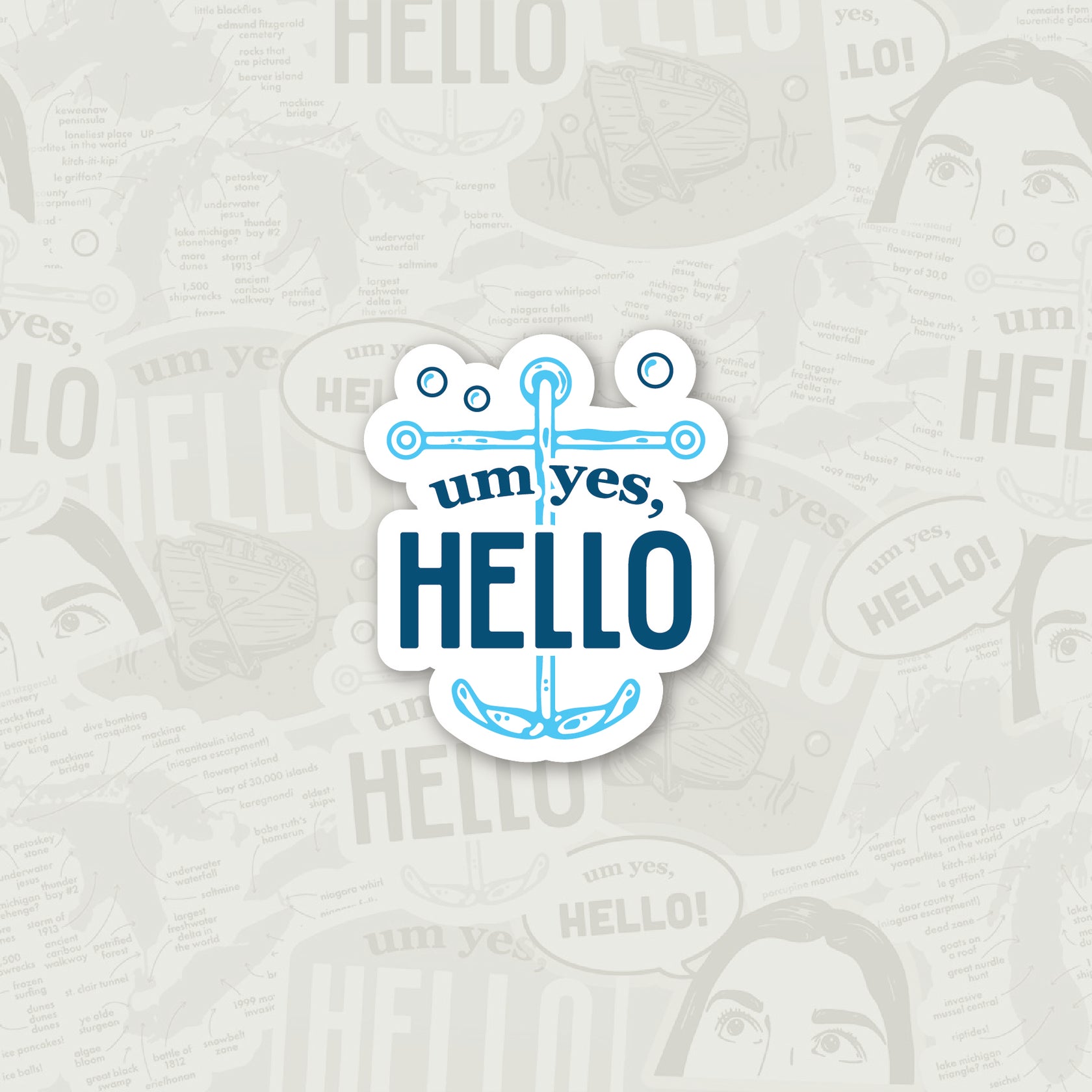 Um Yes Hello! Sticker Pack – Spooky Lakes Art